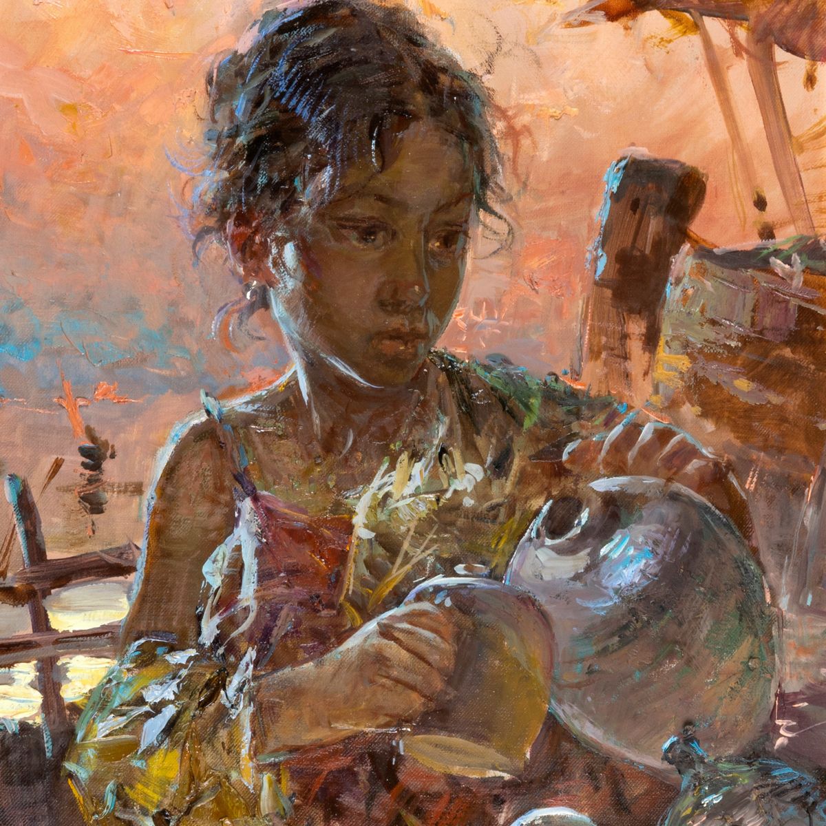 Giacomo Moretti - Little girl with jug | 19th and Early 20th Century ...