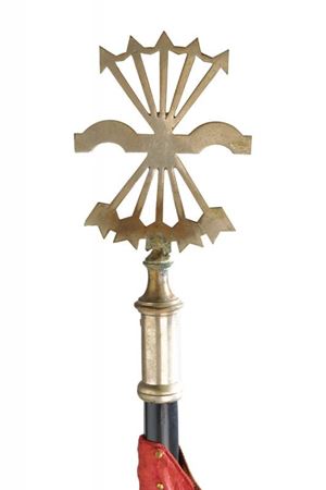 A "Falange" flag with Madrid Coat of Arms Second quarter of the 20th ...