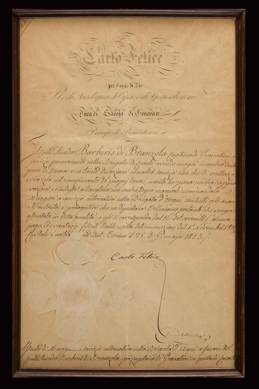 A decree signed by king Charles Felix of Sardinia 1823 | Militaria ...