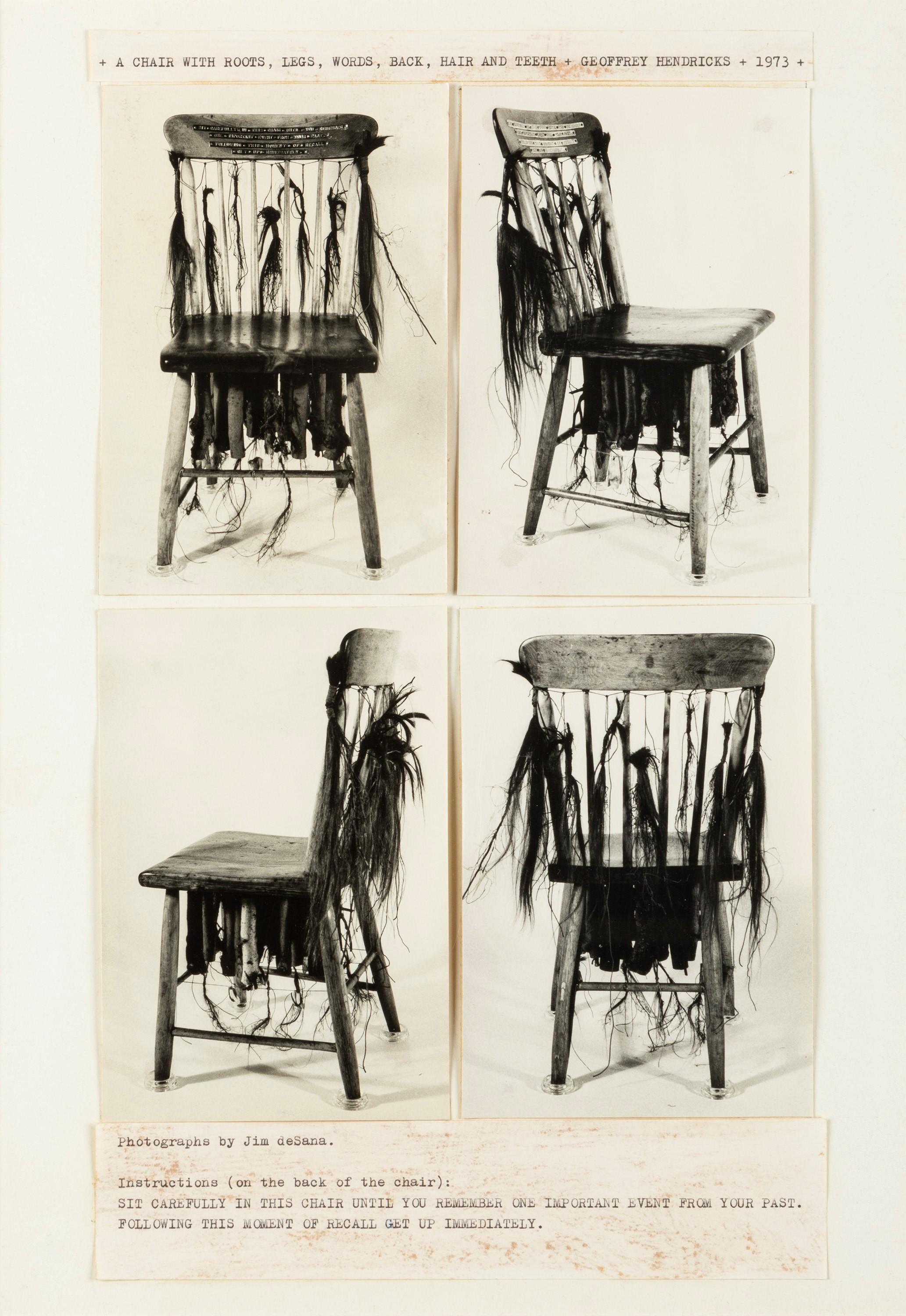 Geoffrey Hendricks - A Chair with Roots, Legs, Words, Back, Hair and ...