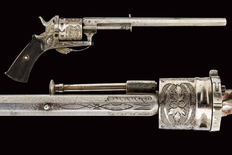 A fine center fire revolver with long barrel about 1880 | Rare and fine ...