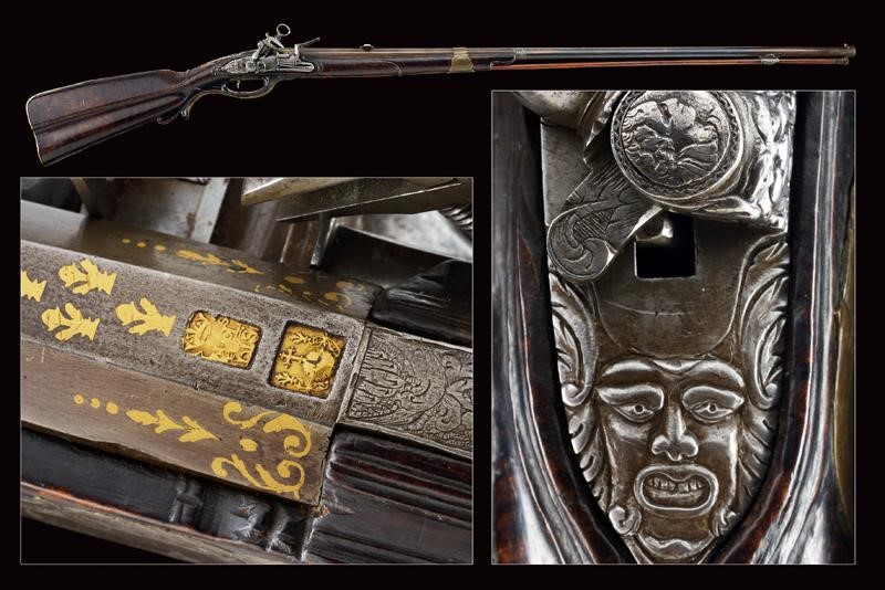 A fine roman style flintlock hunting gun by "Il Matassa" First half of ...