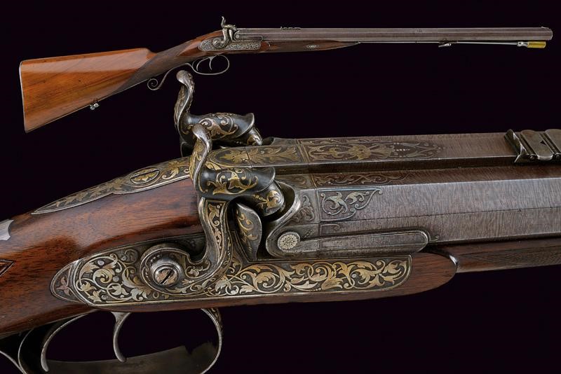 A double-barreled percussion gun by Gastinne Renette Mid 19th Century ...