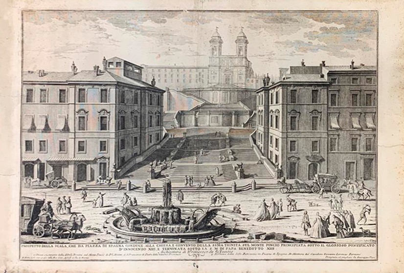 Incisione - Vasi, Giuseppe - Prospetto della scala, che da piazza di ...