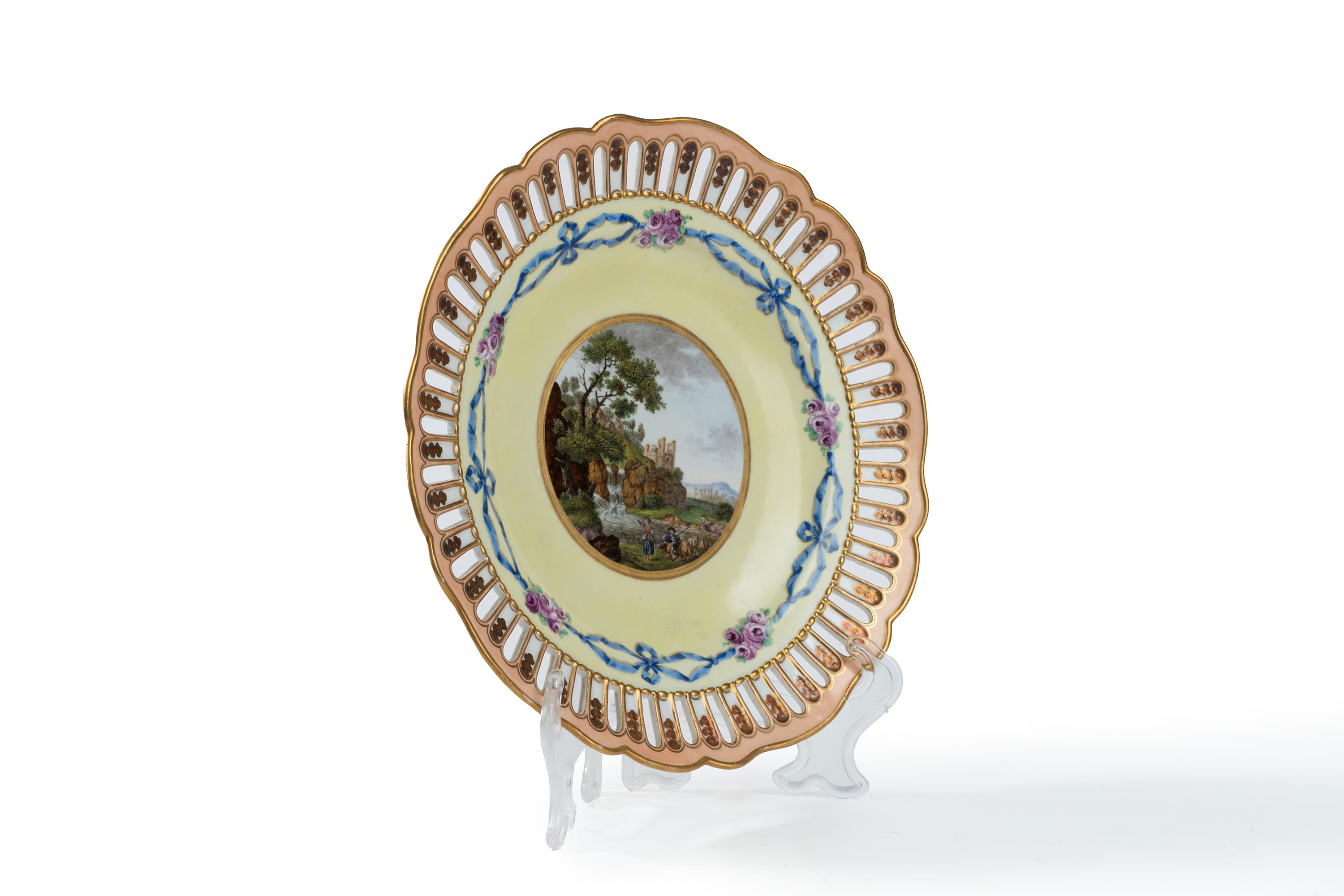 Porcelain plate with perforated rim, Meissen manufacture, late 18th ...