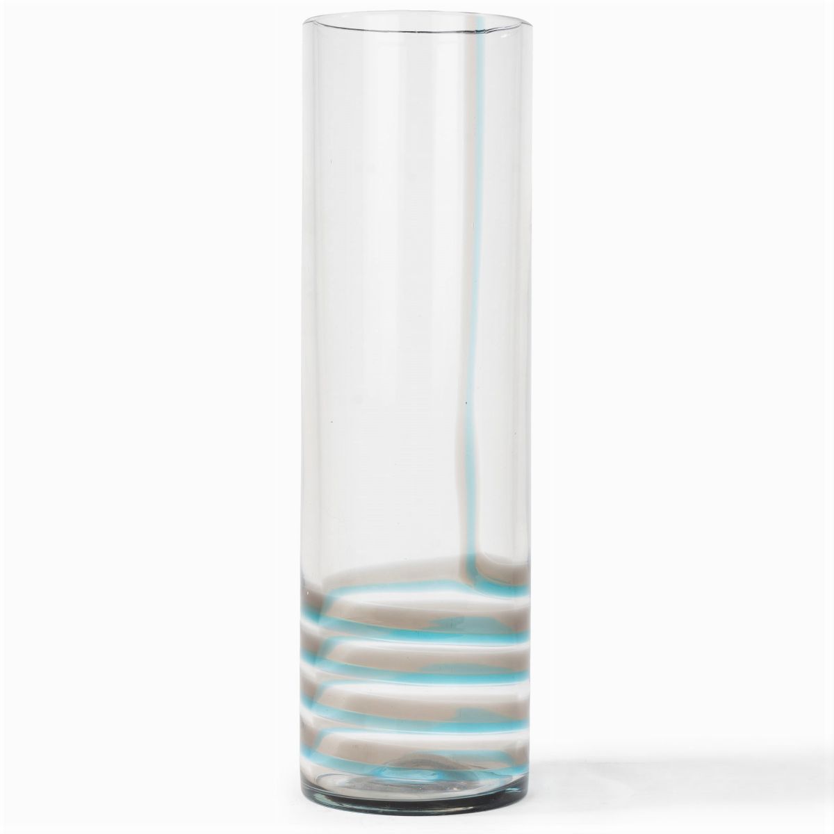 Vaso cilindrico in vetro di Murano bifilo, Venini, anni 70 del ...