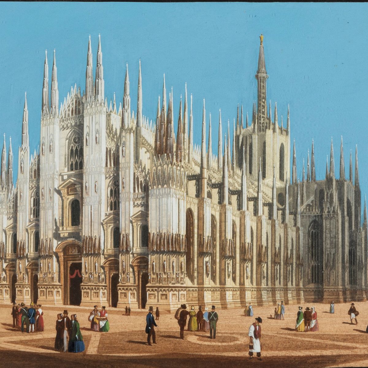 Hand-watercolored print, based on a drawing by Federico Lose (Dresden ...