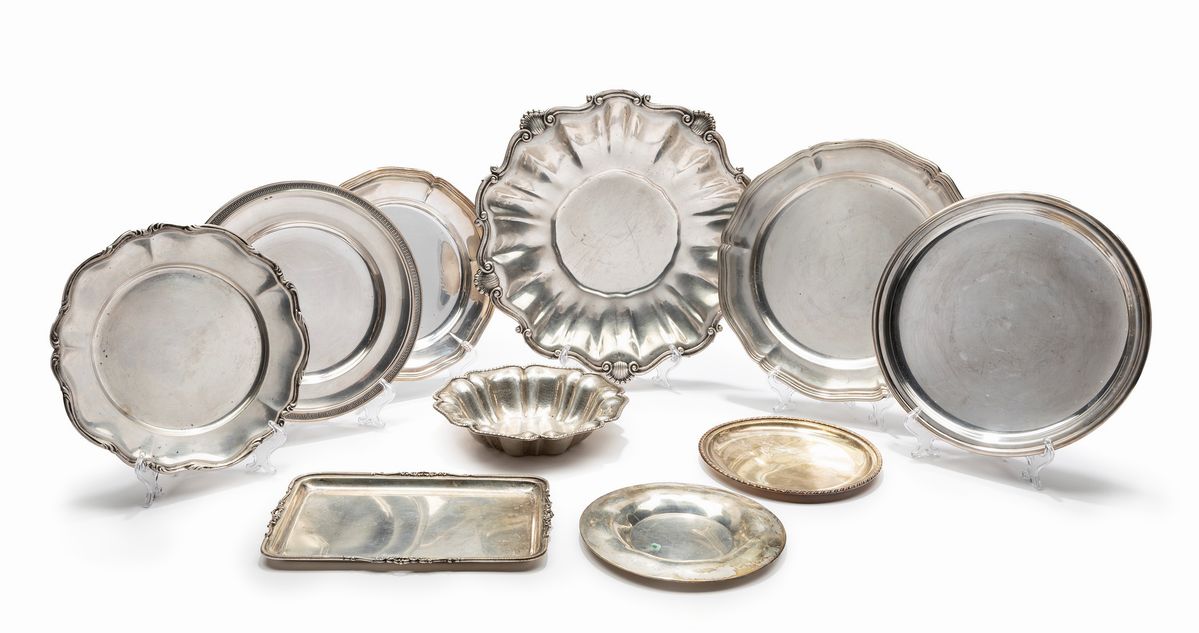 Ten silver objects Italy, 20th Century | Silver | Finarte, casa d'aste