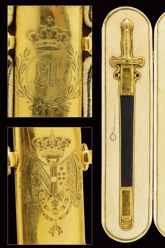 A honor short sword with initials and coat of arms of Leopold II (1797 ...