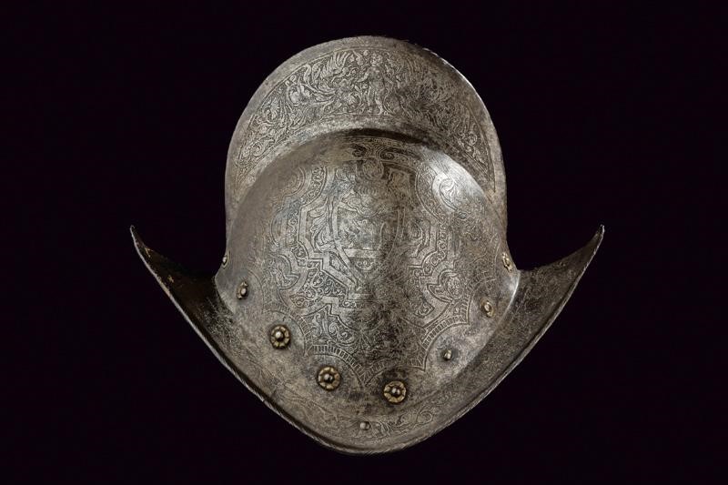 An engraved Morion about 1620 | Rare and Fine Antique Arms & Armour ...