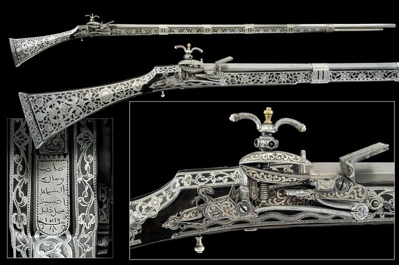 A beautiful silver-mounted flintlock gun 1801 | Rare and Fine Antique ...