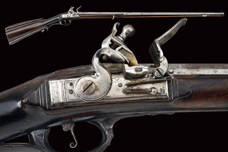 A rare flintlock gun with squared lock plate third quarter of the 18th ...