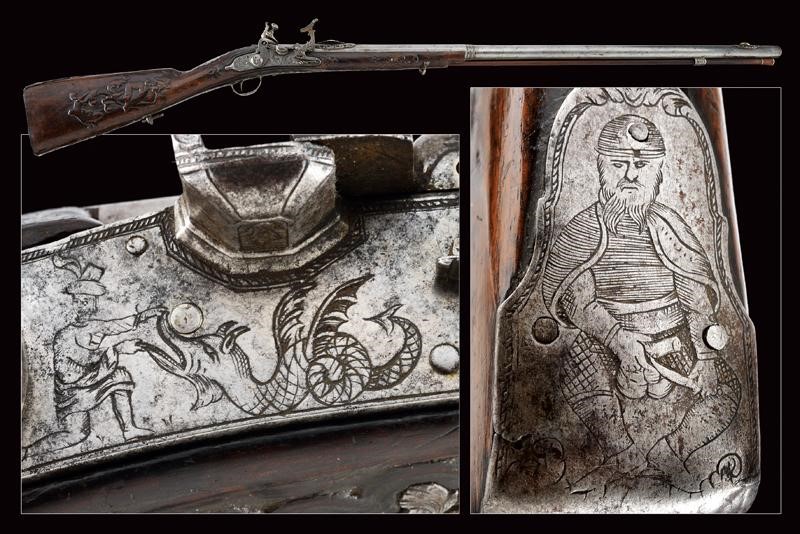 An interesting snaphance lock gun with carved stock and signature ...