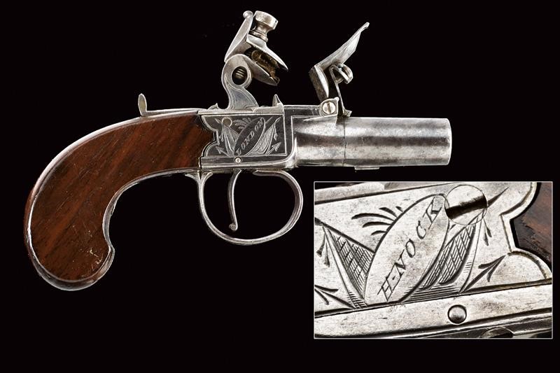 A flintlock pocket pistol by Nock first quarter of the 19th Century ...