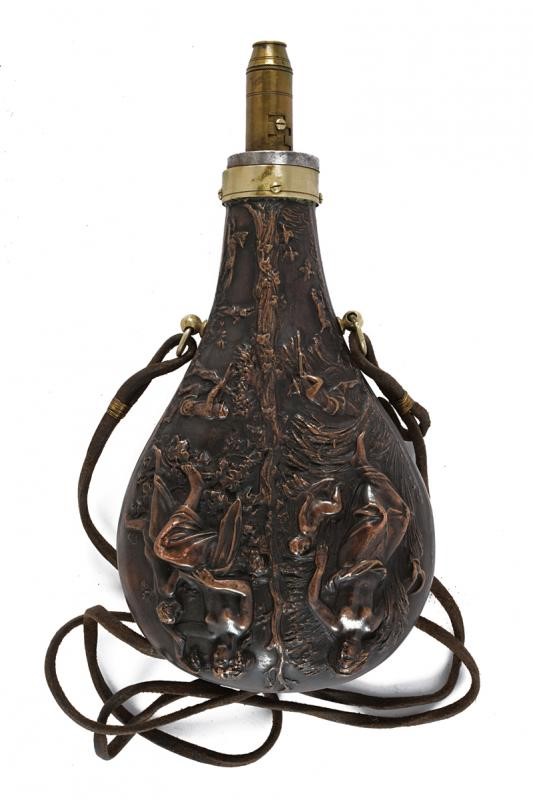 A beautiful and rare powder flask Second half of the 19th Century ...
