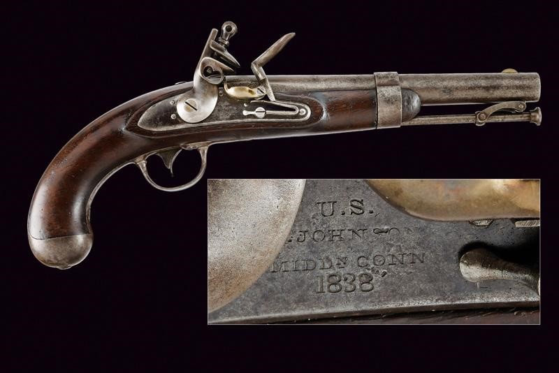 An interesting Model 1836 Flintlock pistol by Robert Johnson Second ...