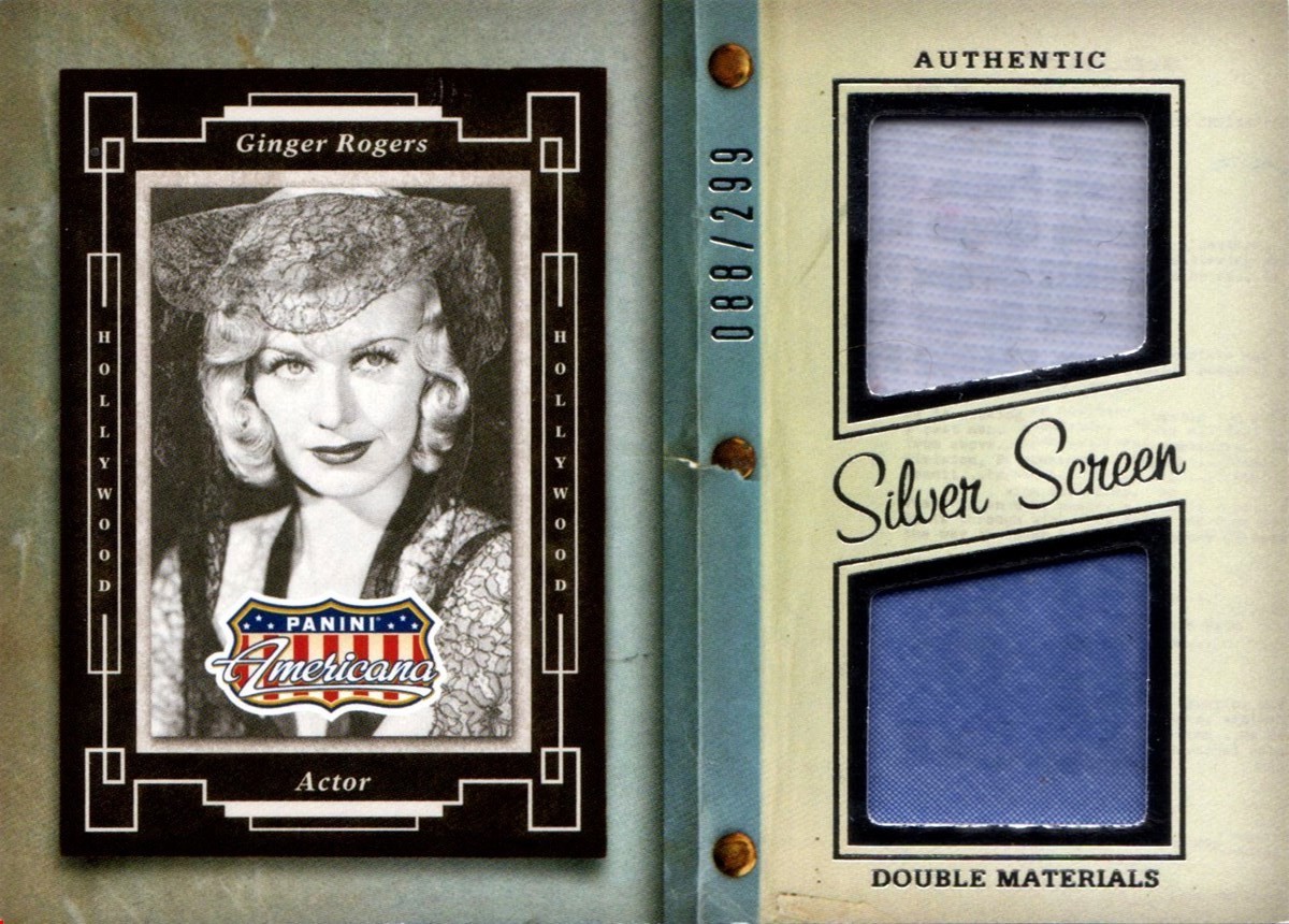 Ginger Rogers - Panini Americana Silver Screen Materials Double 88/299 ...