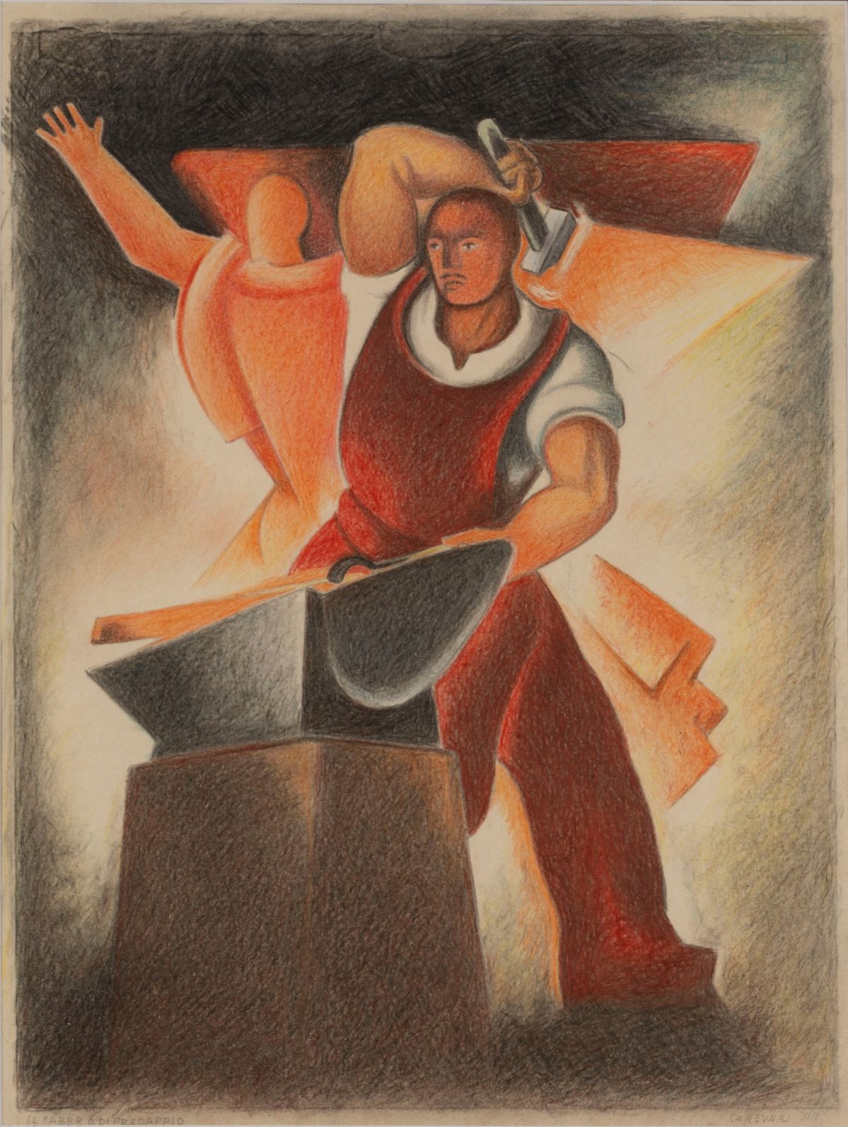 Angelo Canevari - Il fabbro di Predappio 1935 | Arte Moderna e ...