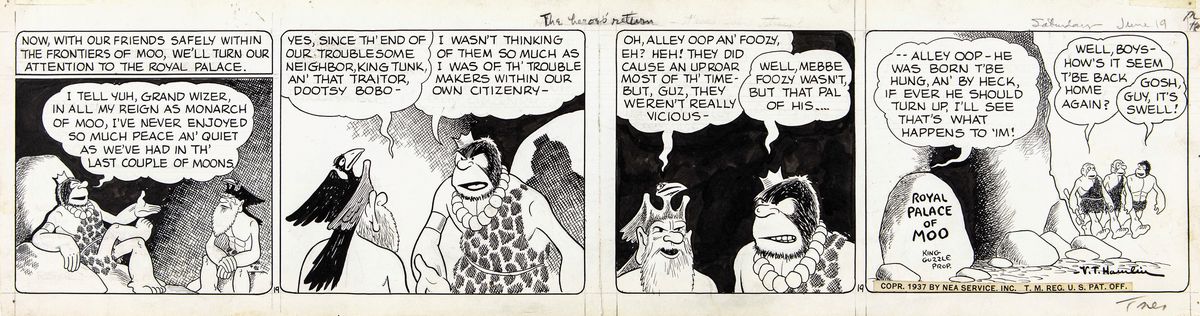 Vincent T. Hamlin - Alley Oop - The hero's return 1937 | Original Comic ...