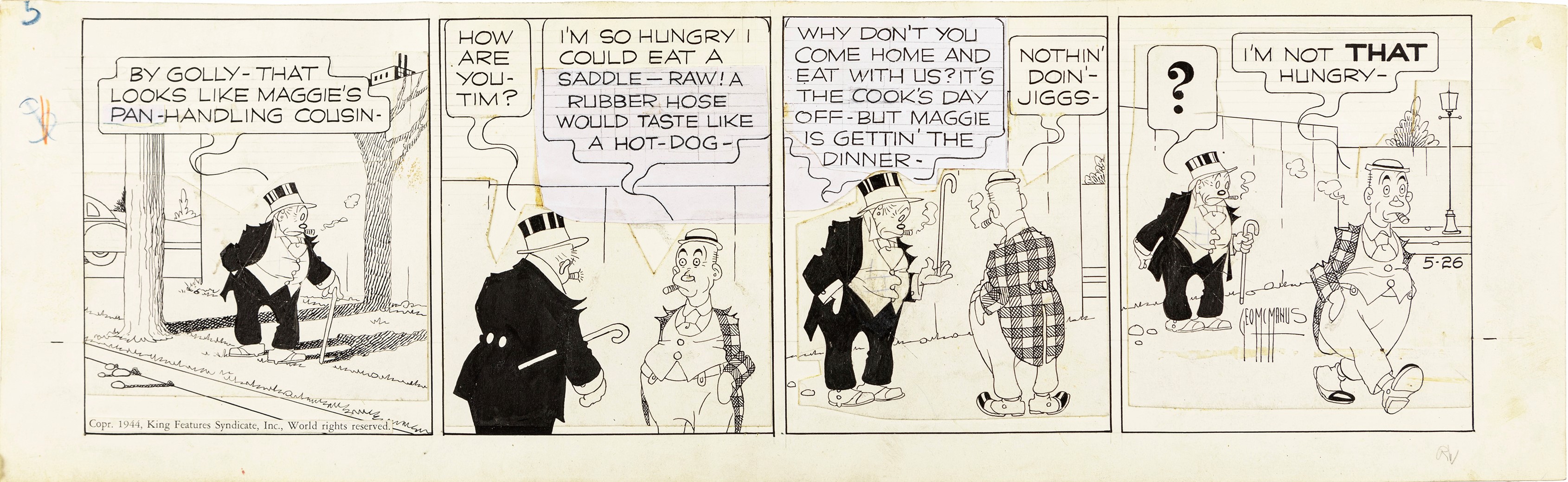 George McManus - Bringing Up Father 1944 | Original Comic Arts ...