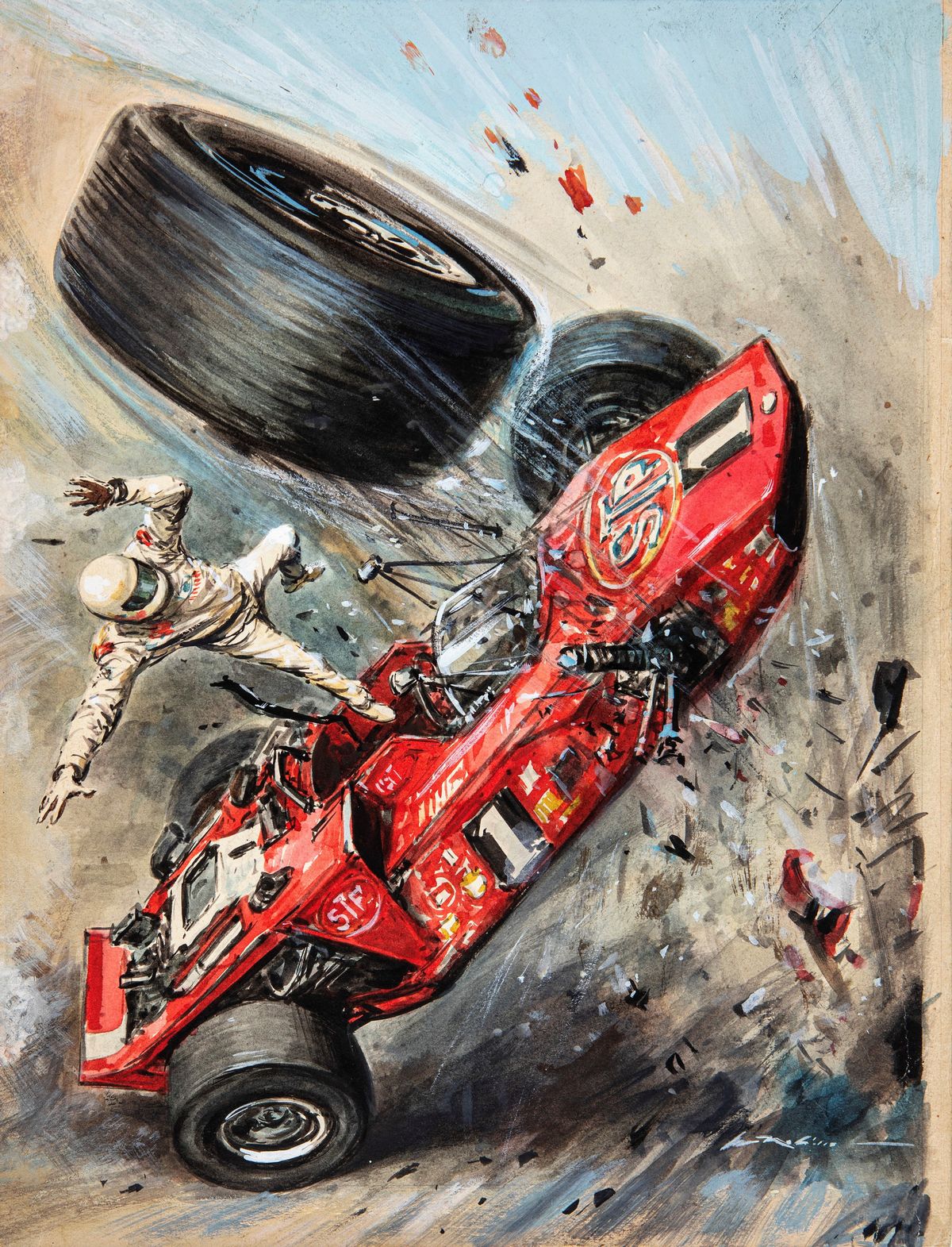 Walter Molino - Incidente in Formula 1 70's | Original Comic Arts ...