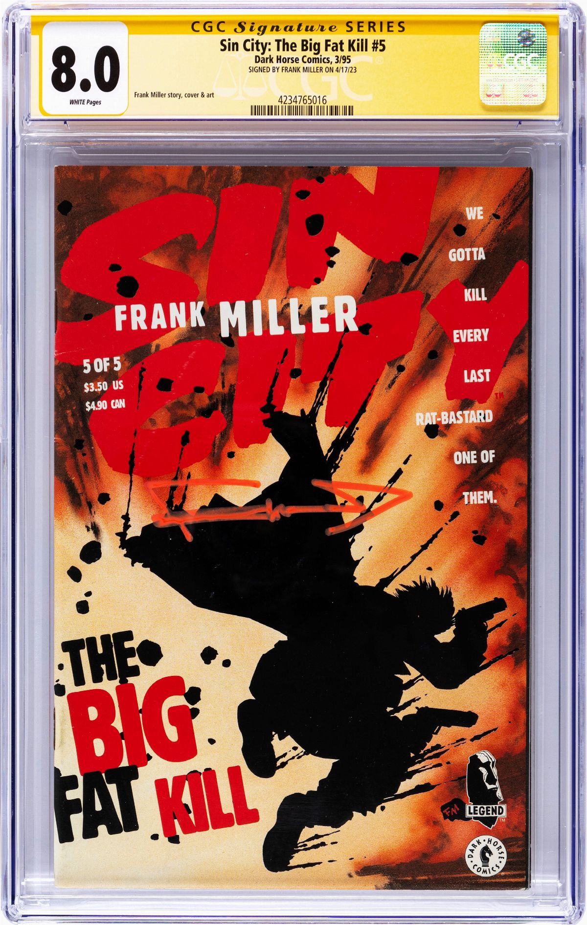 Frank Miller - Sin City: The Big Fat Kill # 5 (Signature Series) 1995 ...