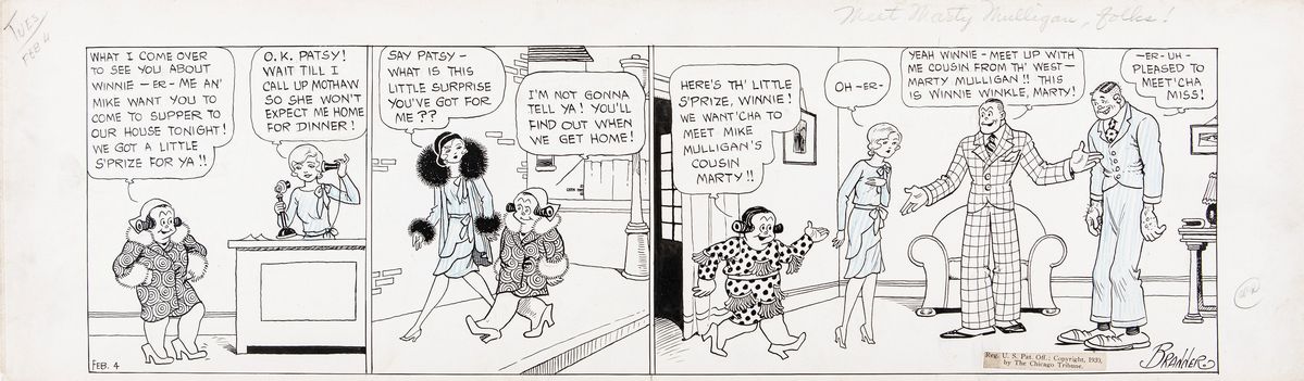 Martin Branner - Winnie Winkle - Meet Mike Mulligan, folks! 1930 ...