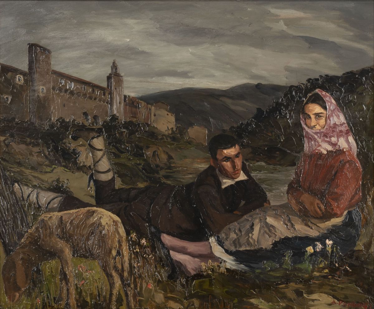 Alessandro Pandolfi - Pair of young shepherds | 19th and 20th Century ...