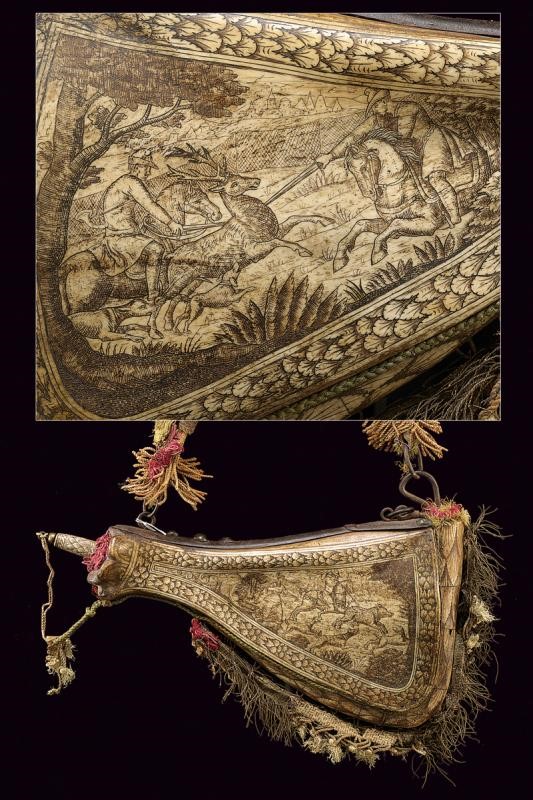A large bone powder-flask - Germany | Rare and Fine Antique Arms ...