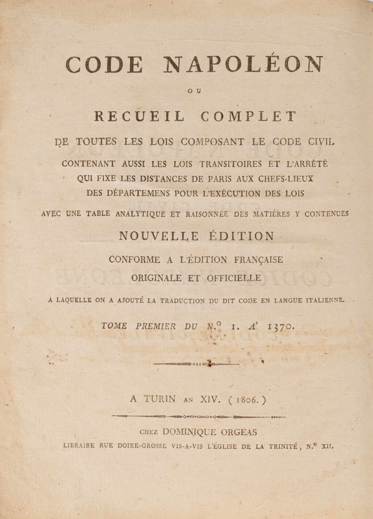 Code Napoleon ou recueil complet de toutes les lois composant le code ...