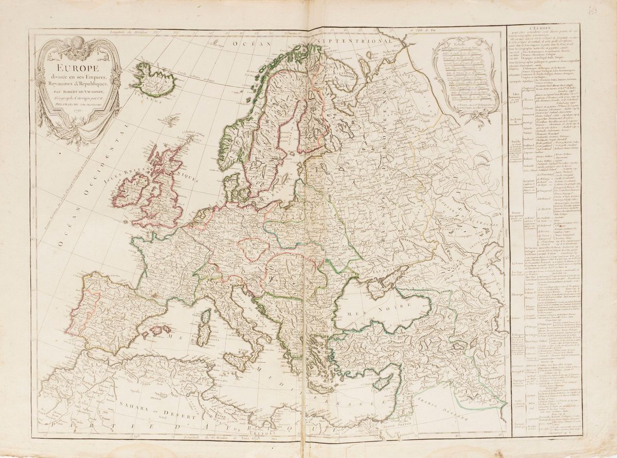 Vaugondy, Gilles-Robert de - Europe divisee en ses Empires, Royaumes et ...