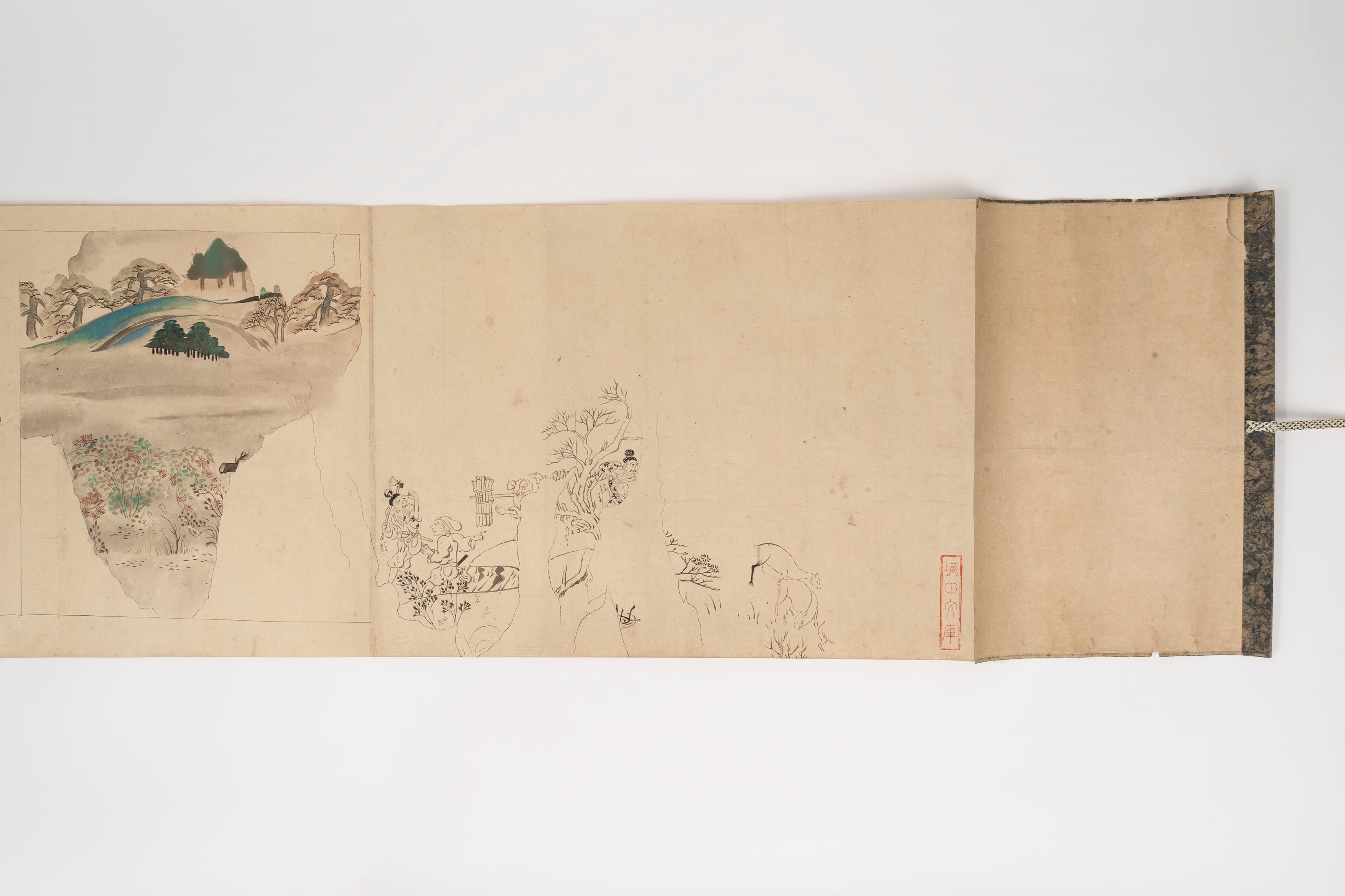 Emakimono on paper with village scenes, Japan, 19th century | Charms of Art | Finarte, casa d'aste