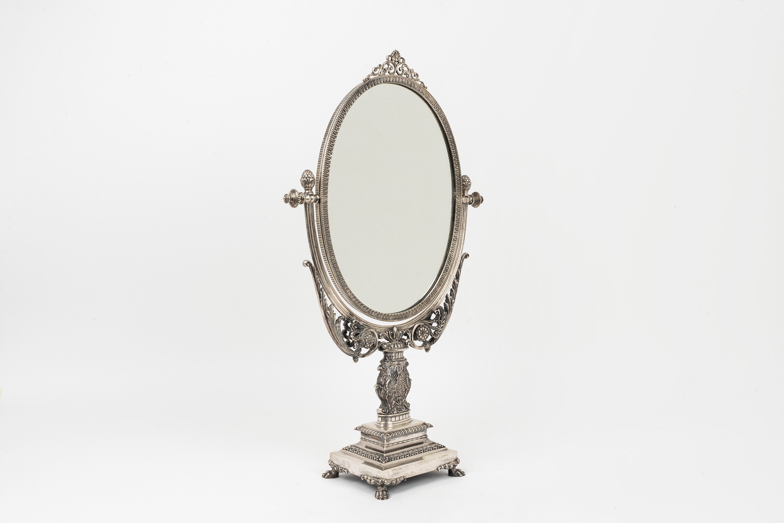 Silver dressing table with mirror, silversmith Fassi Arno Milan ...