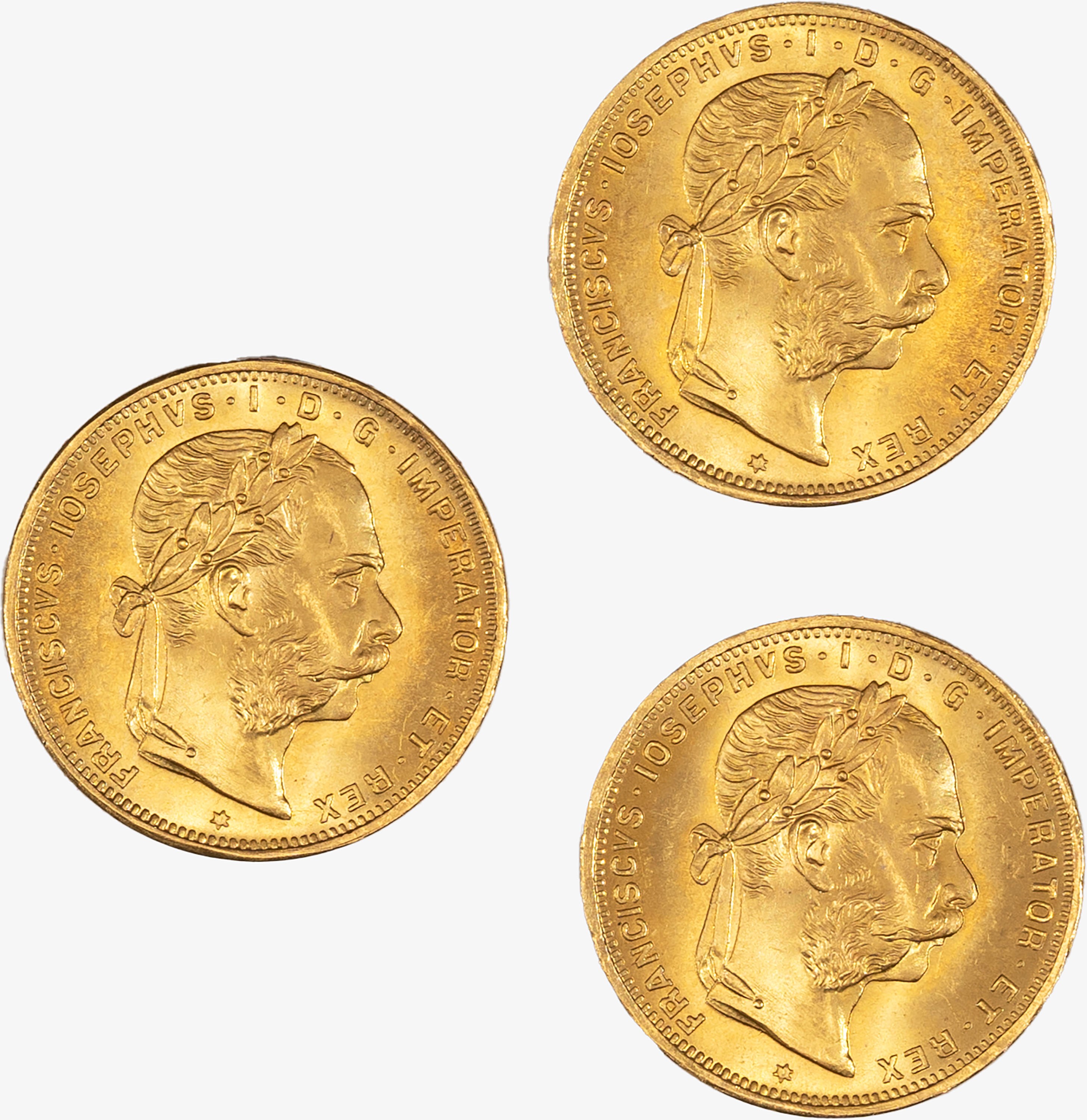 Austria, FRANZ JOSEPH I, 1848-1916 - LOTTO COMPOSTO DA TRE ESEMPLARI DI ...