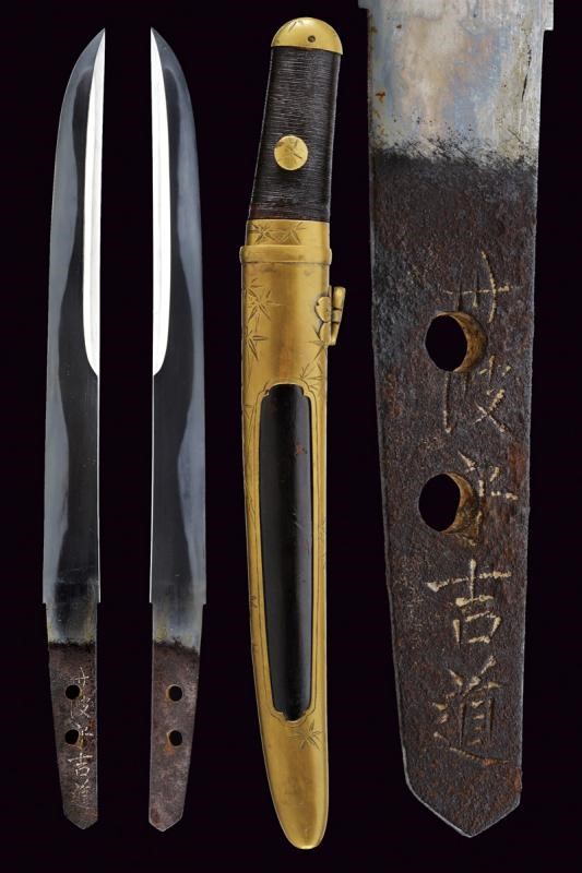 A tanto in aikuchi koshirae, Mei: Tanba no Kami Yoshimichi Edo Period ...