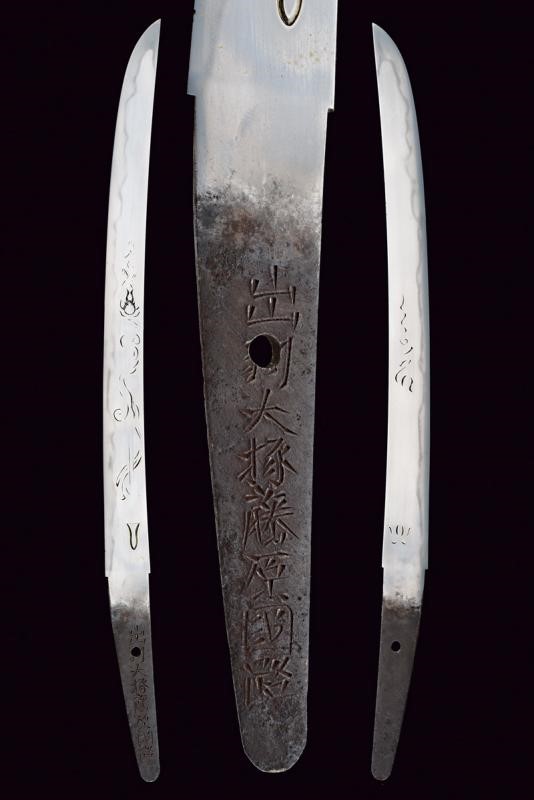 A wakizashi in shirasaya, mei: Dewa Daijo Fujiwara Kunimichi Edo Period ...