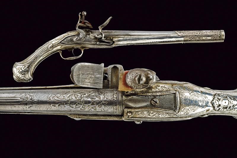 A rare silver-mounted flintlock pistol circa 1800 | Rare and Fine ...