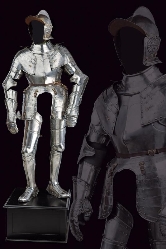An infantry officer's full armour with embossed decoration 1585 circa ...
