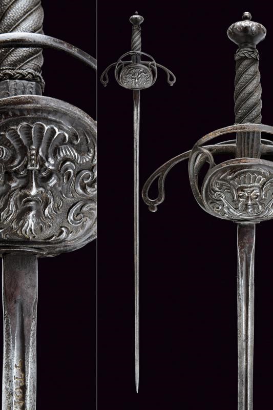 A rapier with down-curved gallons and grotesque masks Circa 1640 | Rare ...
