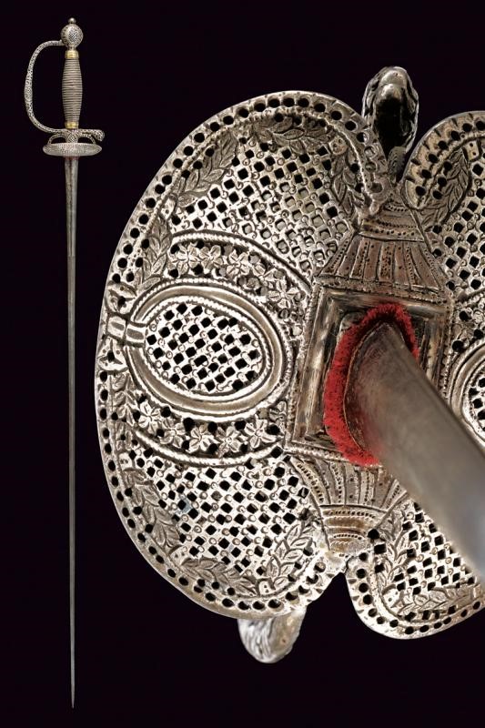 A silver-hilted pierced small sword | Rare and Fine Antique Arms ...