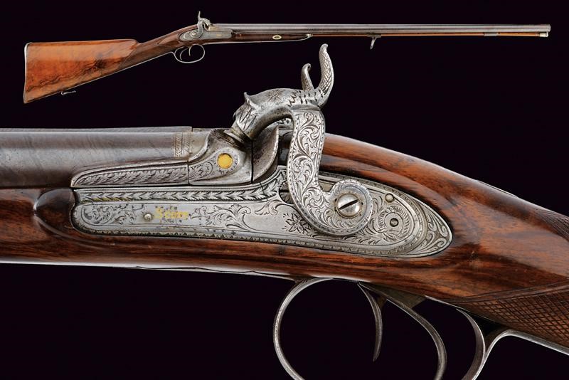 A beautiful double-barreled percussion gun by Scott Mid 19th Century ...
