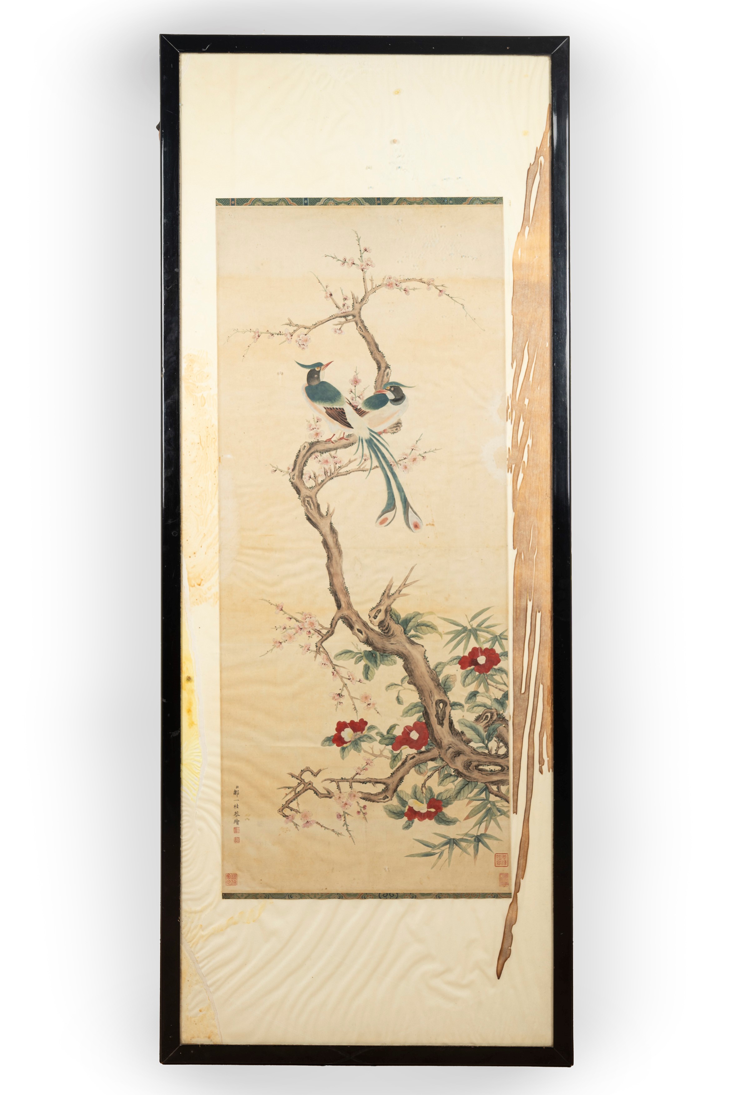 Black lacquered wooden coffee table with scroll inside the top, China ...