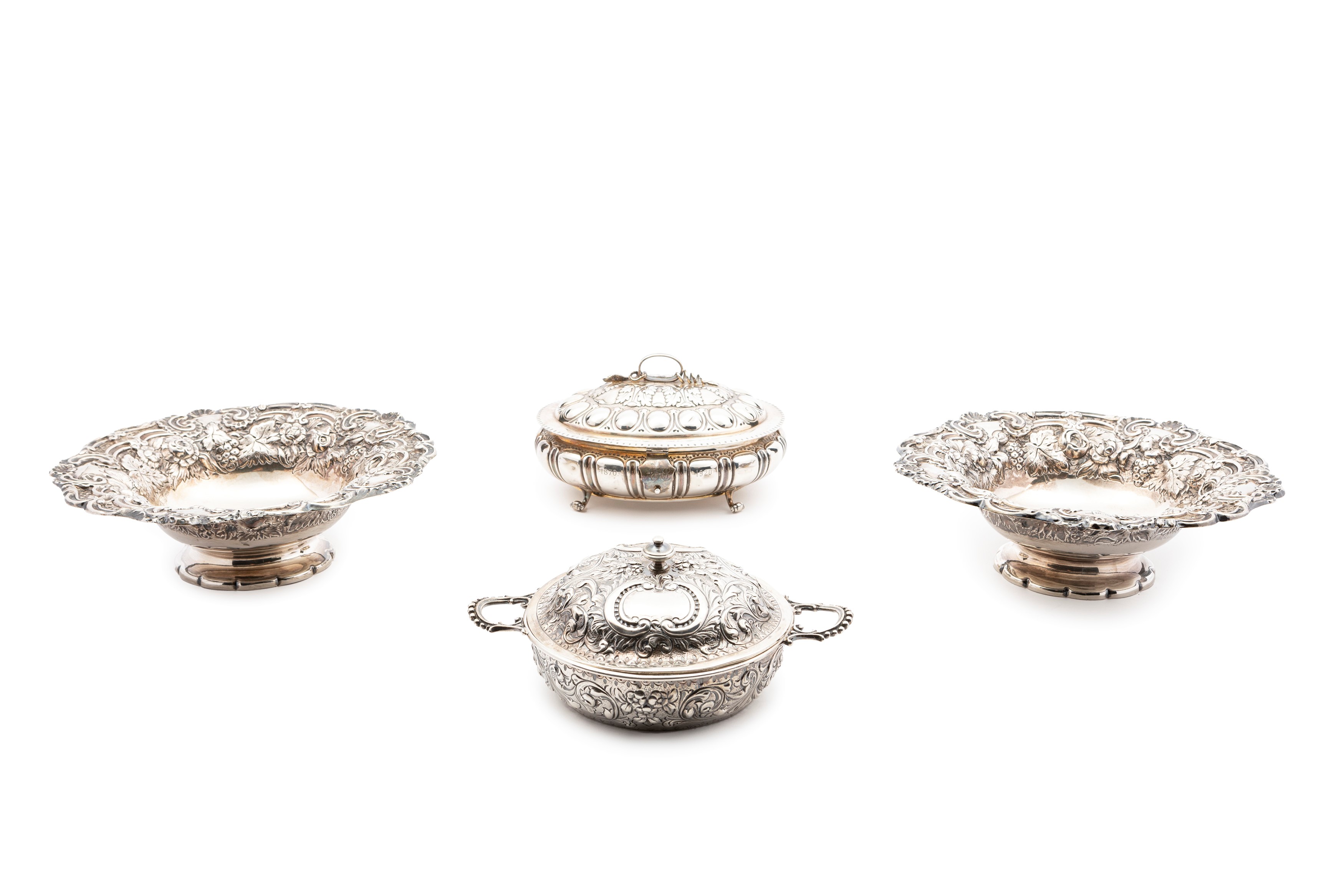 Four silver objects England, early 20th century | Silver | Finarte ...