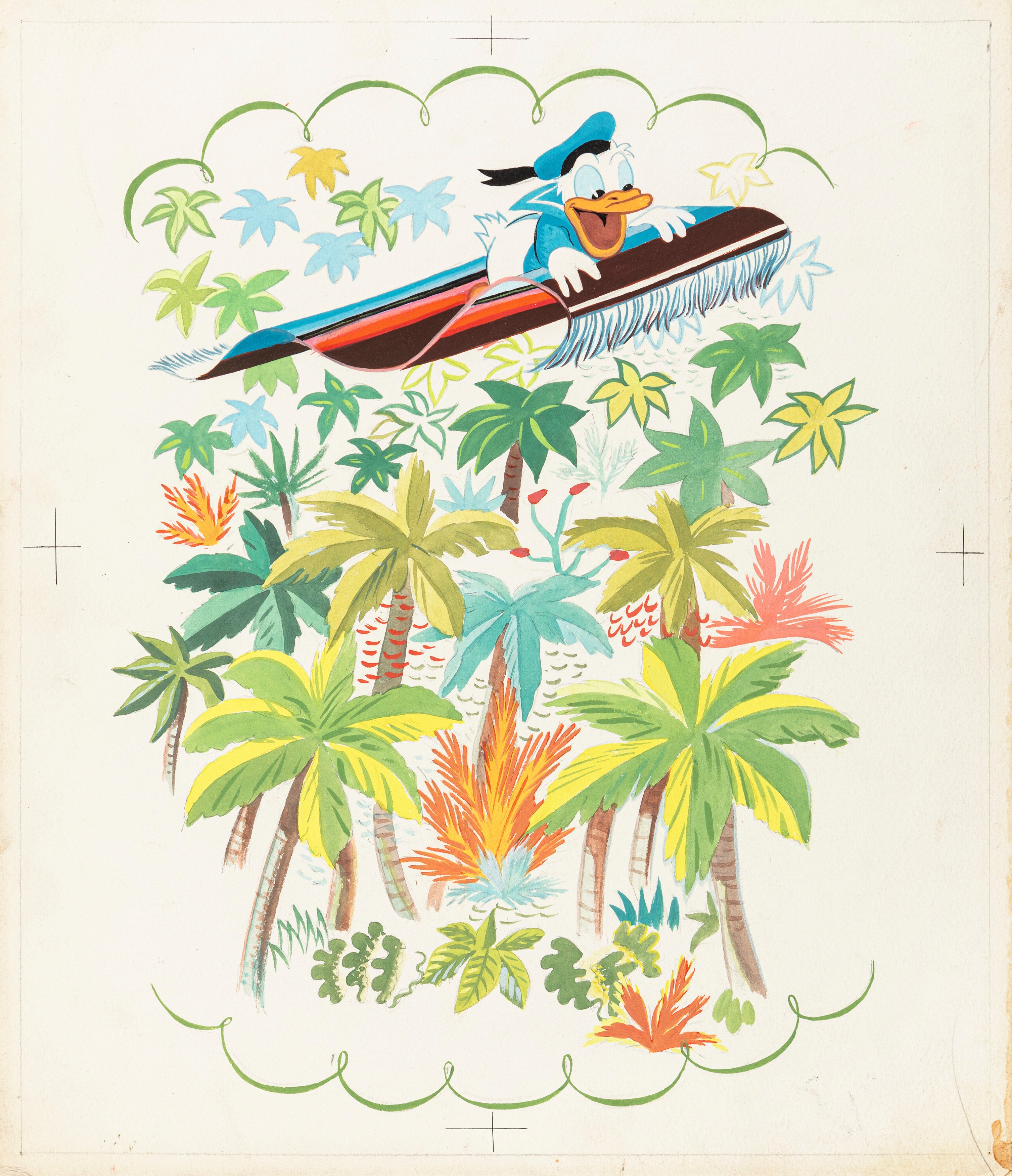 Studio Gros Monti - Donald Duck on the flying carpet 1949 | Original ...