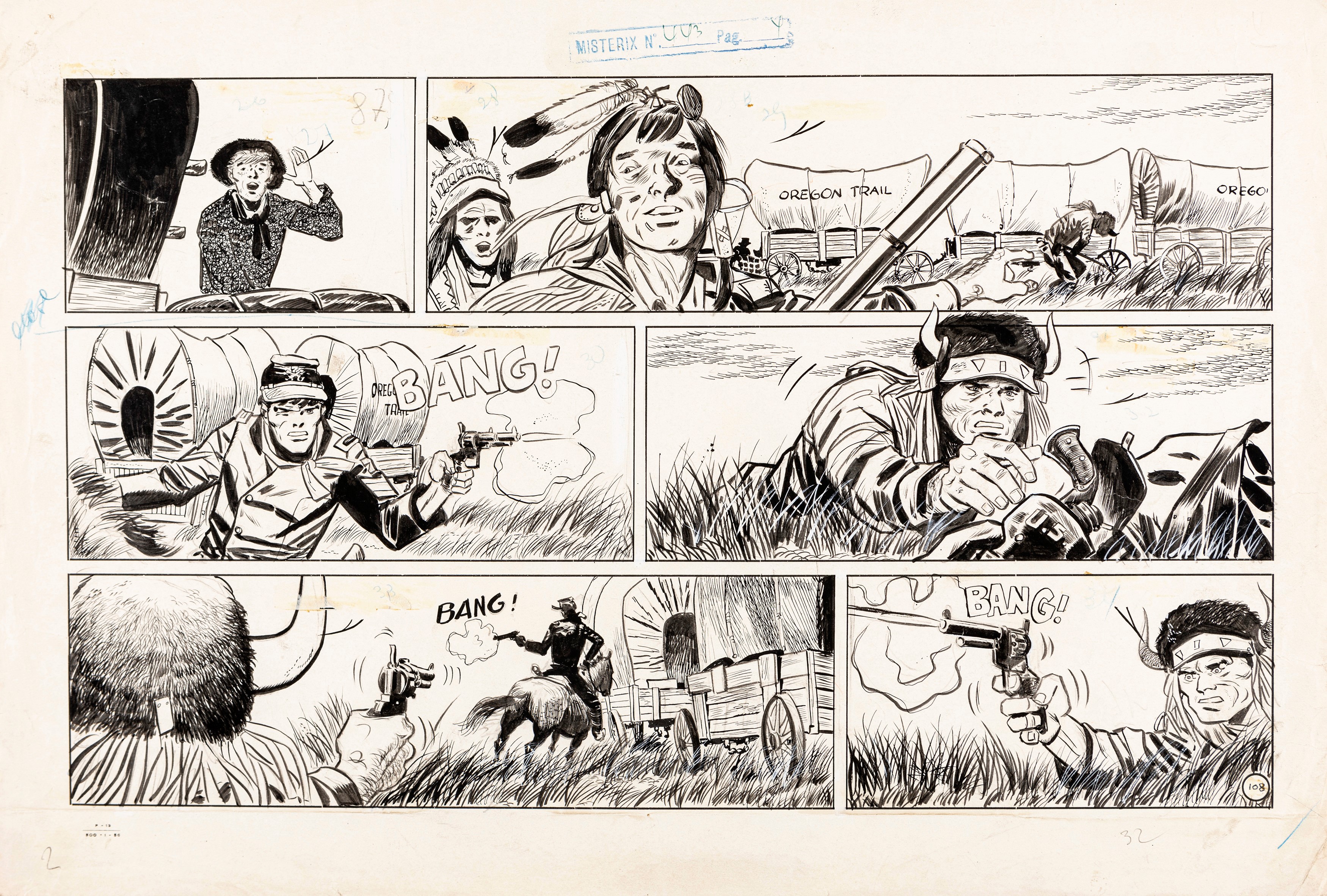 Hugo Pratt - Sergeant Kirk - Trail of Blood 1957 | Original Comic Arts ...