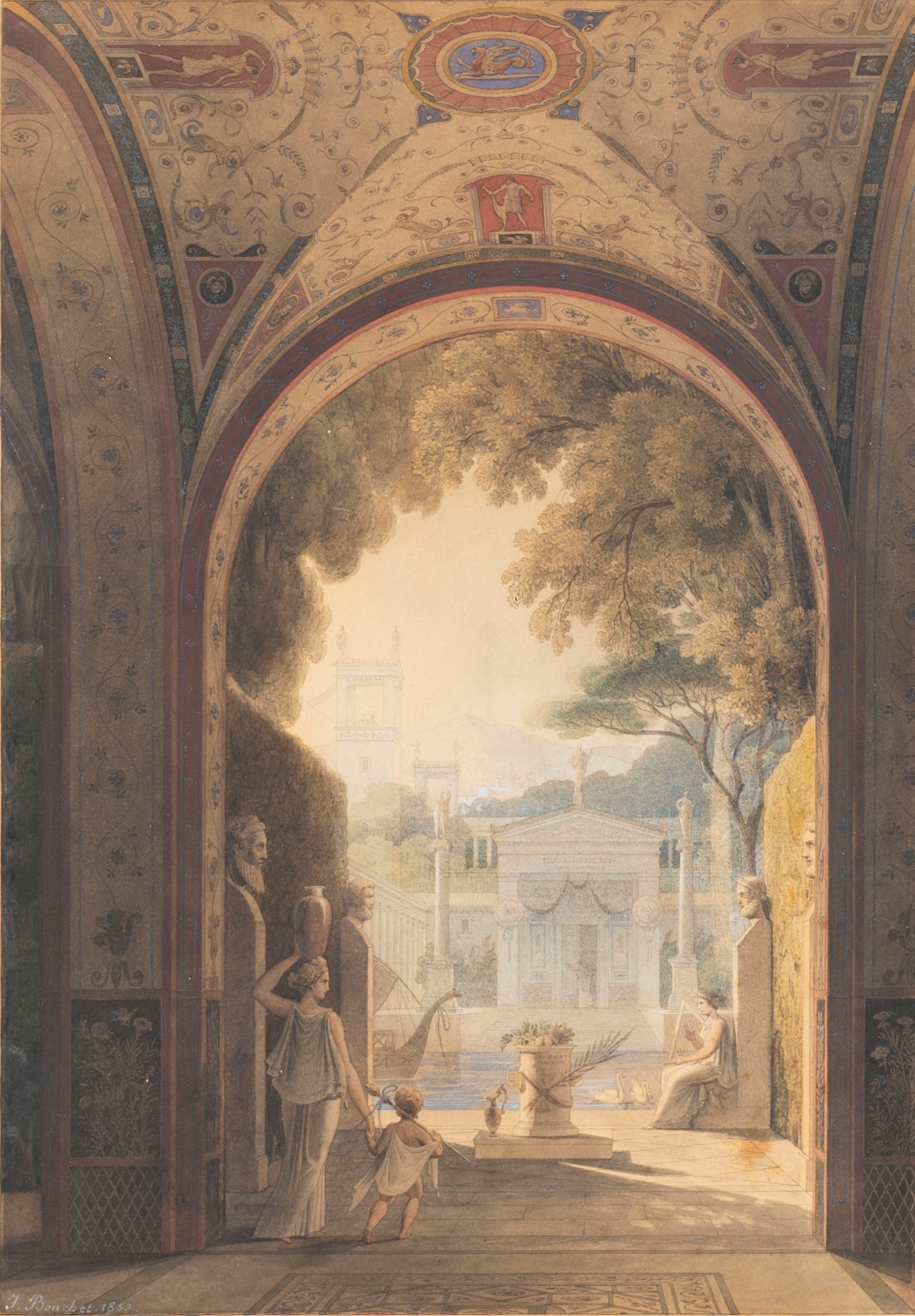 Jules-Frédéric Bouchet - Study for a classical city view | Old Master ...