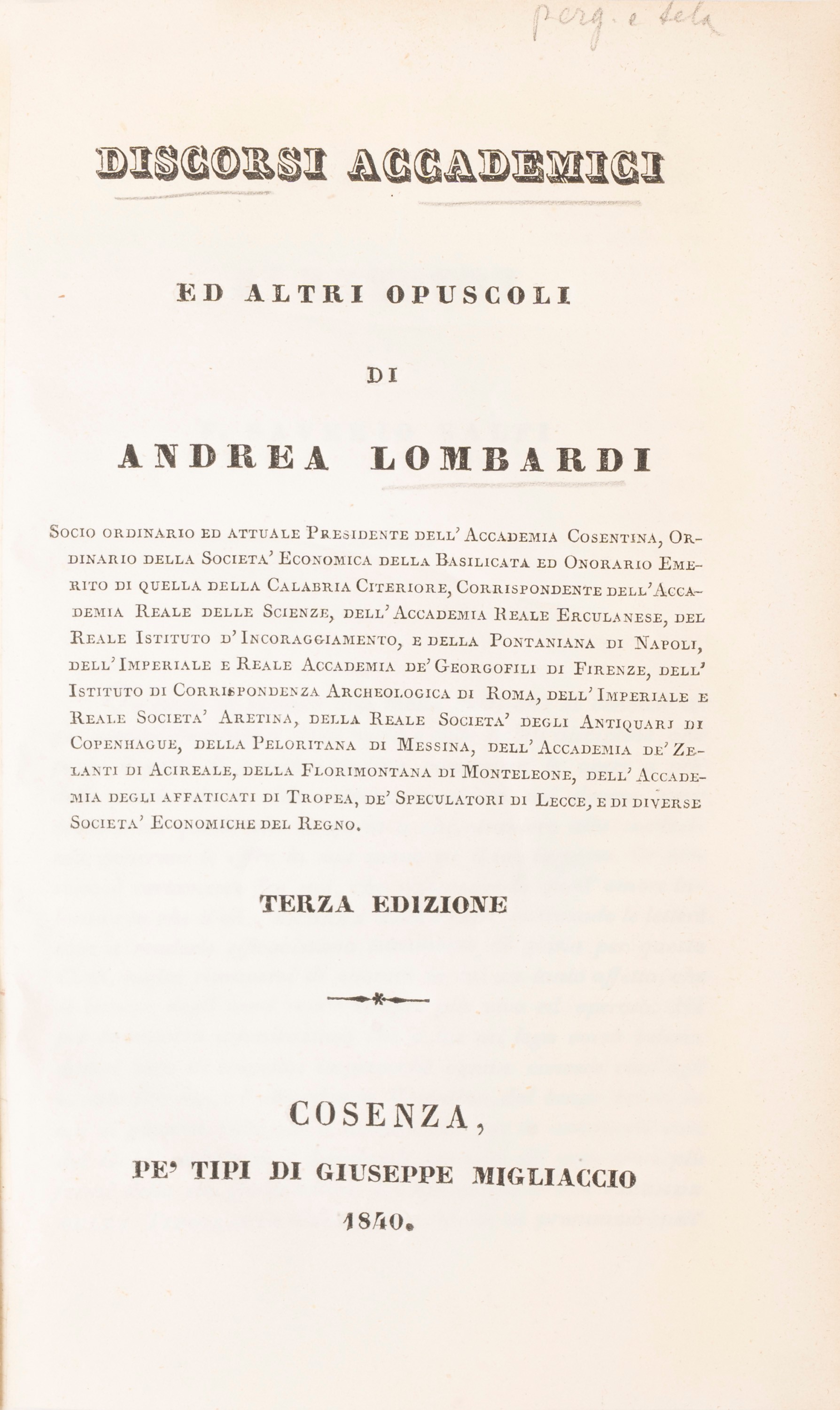 Economia - Calabria - Lombardi, Andrea - Academic speeches and other ...