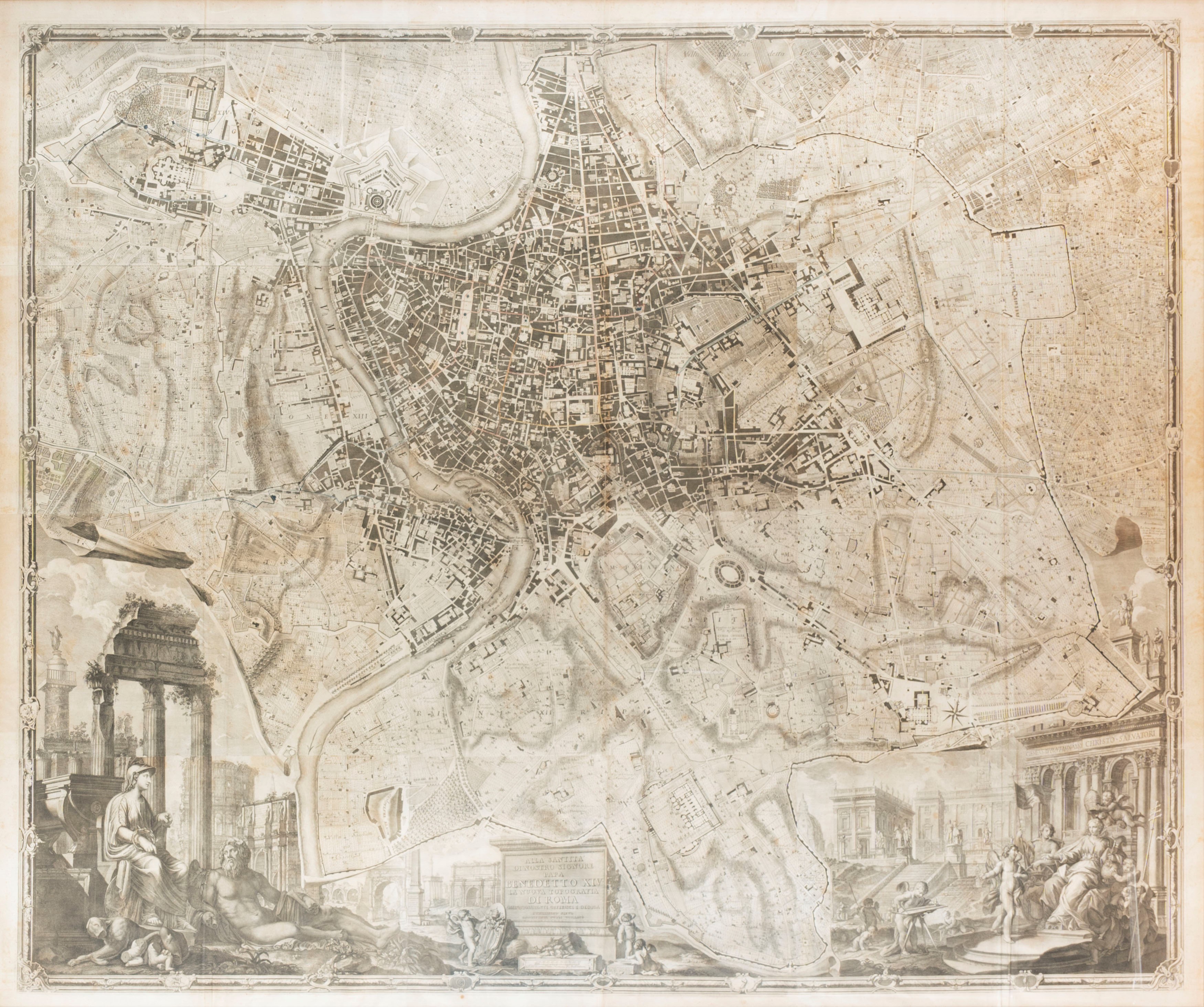 Incisioni - Roma - Nolli, Giovan Battista - Nuova pianta di Roma data ...