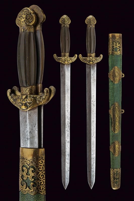 A chinese double short sword (Jian) Late 19th Century | Fine Antique ...