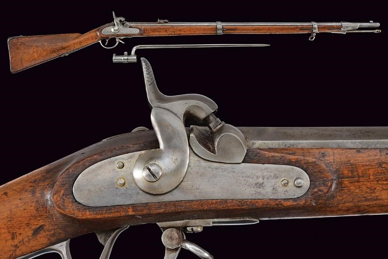 Fucile a luminello da fanteria mod. 1862 Lorenz con baionetta | Rare ...